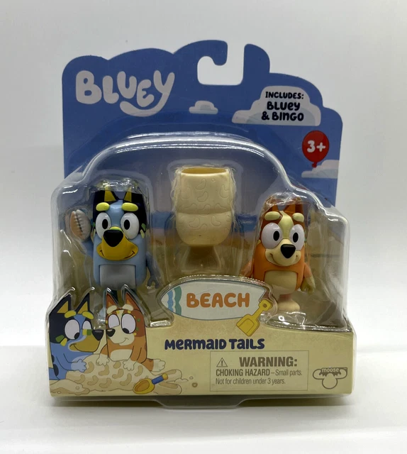 BLUEY MERMAID TAILS Figure 2-Pack Beach Bluey Bingo 2023 £28.81 ...