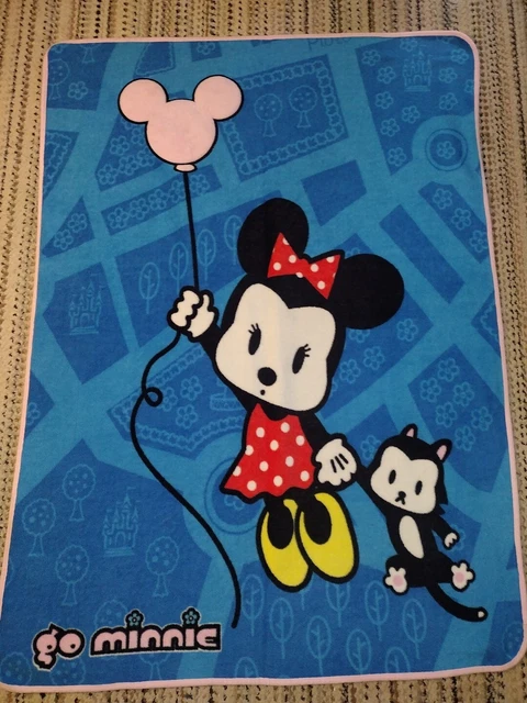 RARE VINTAGE DISNEY Parks Go Minnie Pop Art Throw Blanket Disney World ...