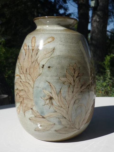 VASE EN GRÈS à décor oiseau - Michel Bailly EUR 90,00 - PicClick FR