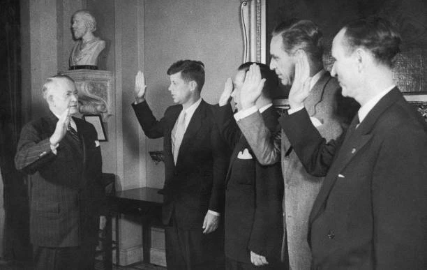 VICE-PRESIDENT ALBEN W Barkley Swearing In Senators 1953 HISTORIC OLD ...