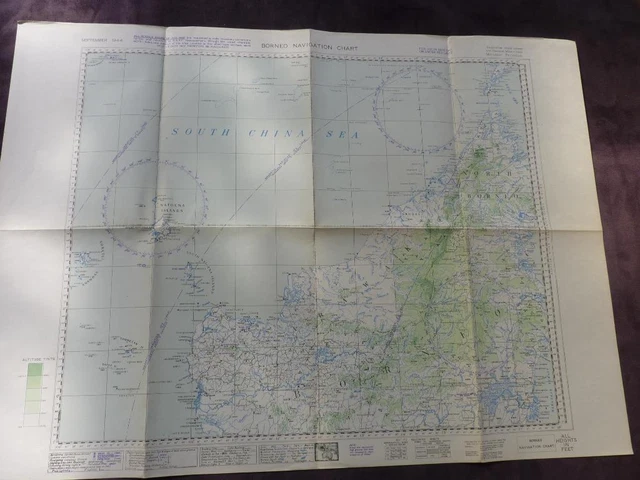WW2 RAAF - Original Military Chart / Map Of Formosa - Dated 1945 EUR 6 ...