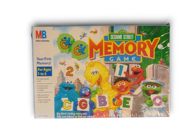VINTAGE 1991 MB Milton Bradley Sesame Street Memory Game - COMPLETE New ...