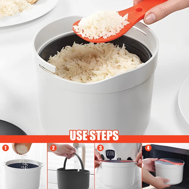 MICROWAVE RICE COOKER 2L Food-Grade PP High Temperature Resistant🗽 $24. ...