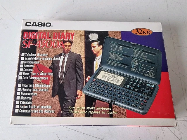 VINTAGE CASIO DIGITAL Diary SF-4300A - 32kb - Boxed £16.99 - PicClick UK