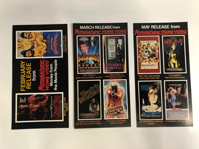 ROADSHOW HOME VIDEO Fliers rare Australian 1983 VHS era shop Brochure ...