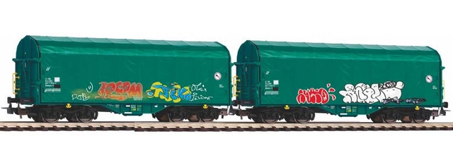 PIKO EXPERT 58379 2er Set Schiebeplanenwagen Shimmns mit Flicken, FS, gealtert EUR 84,90 ...