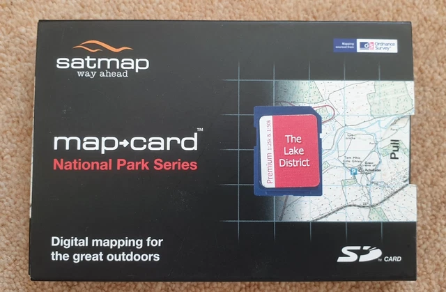 LAKE DISTRICT PREMIUM Map card for Satmap 10/12 GPS - 1:50k &1:25k O.S ...