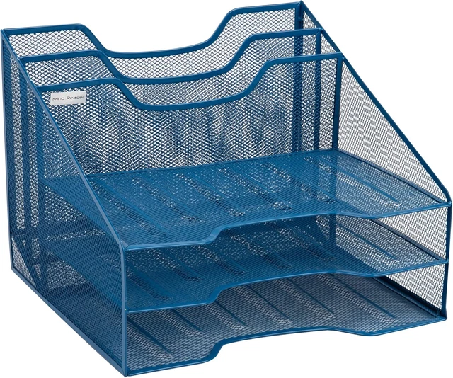 DESKTOP ORGANIZER, VERTICAL File Holder, Paper Trays, Office, Metal ...