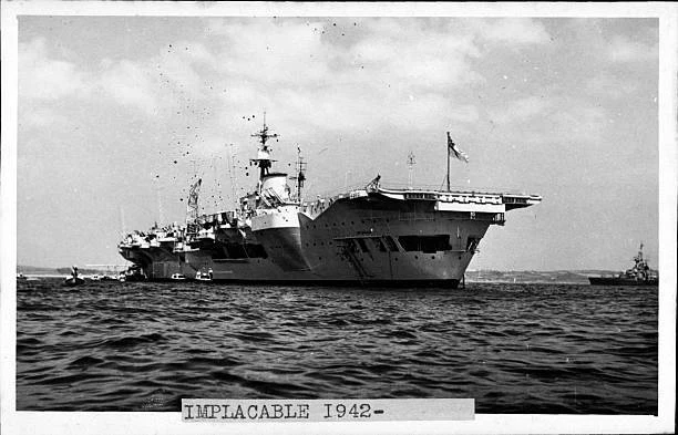 BRITISH ROYAL NAVY Battleship Aircraft Carrier HMS Implacable SHIPPING ...