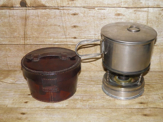 WW1 MILITARY CAMPAIGN Field Stove Cooker In Leather Case By Army & Navy ...