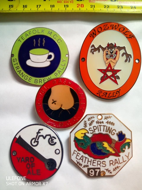 VINTAGE ENAMELED MOTORCYCLE Rally Badges. Various Years x5 £23.08 ...