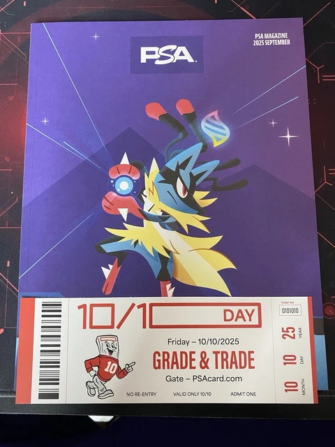 PSA MAGAZINE SEPTEMBER 2025 Mega Lucario Short Print Cover + PSA 10/10 ...