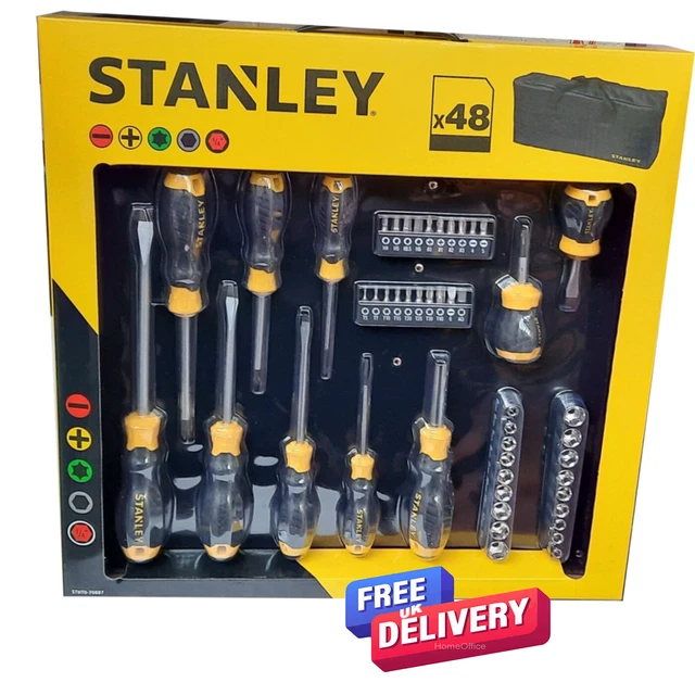 STANLEY SCREWDRIVER, SOCKET And Bit Set 48 Piece £29.95 - PicClick UK