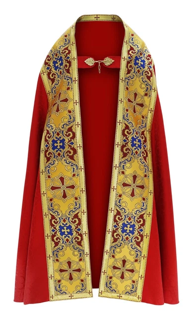 RED/GOLD ROMAN COPE with stole Capa pluvial Roja Piviale Rosso Vestment ...