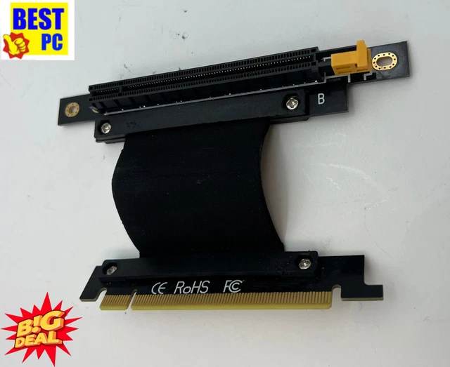 PCIE X16 RISER Cable Graphics Card 90° Extension Cable PCIE3.0 flexible ...