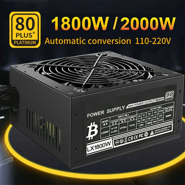 1800W-2000W MODULAR MINING Power Supply Rig Miner PSU For 8 GPU Eth ...