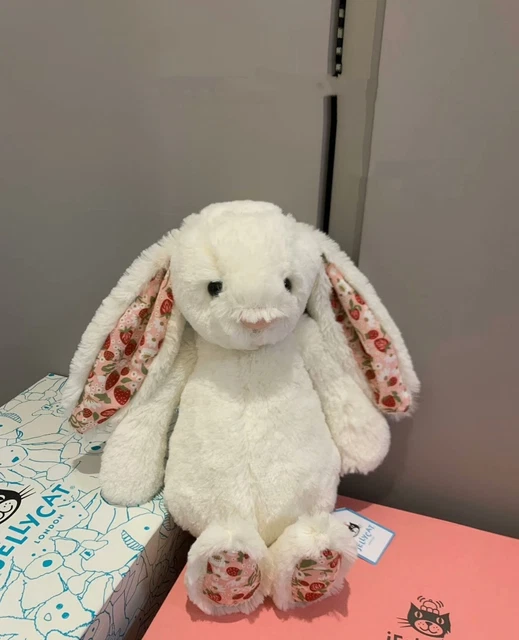 JELLYCAT WHITE MEDIUM floral plush rabbit, cute soft toy with dust bag £18.27 - PicClick UK