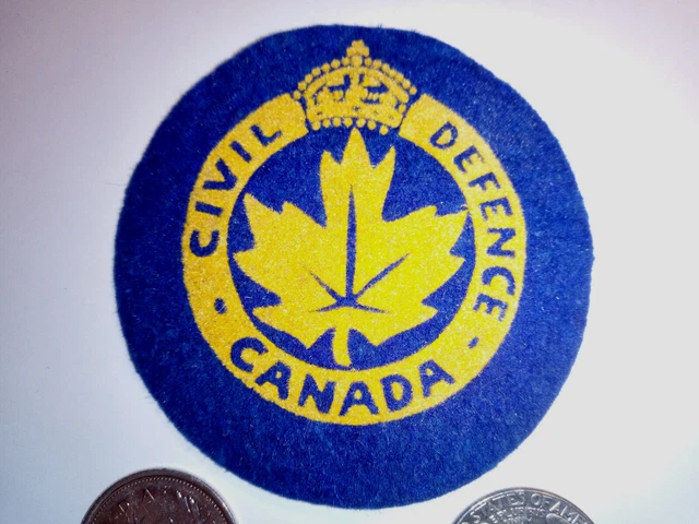 VINTAGE RARE WW2 Era Civil Defence Canada Felt Patch Badge Crest NOS ...