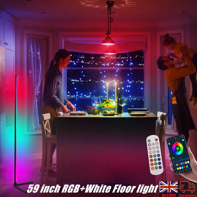 RGB WHITE COLOR Changing LED Floor Light Minimalist Mood Lamp Corner ...