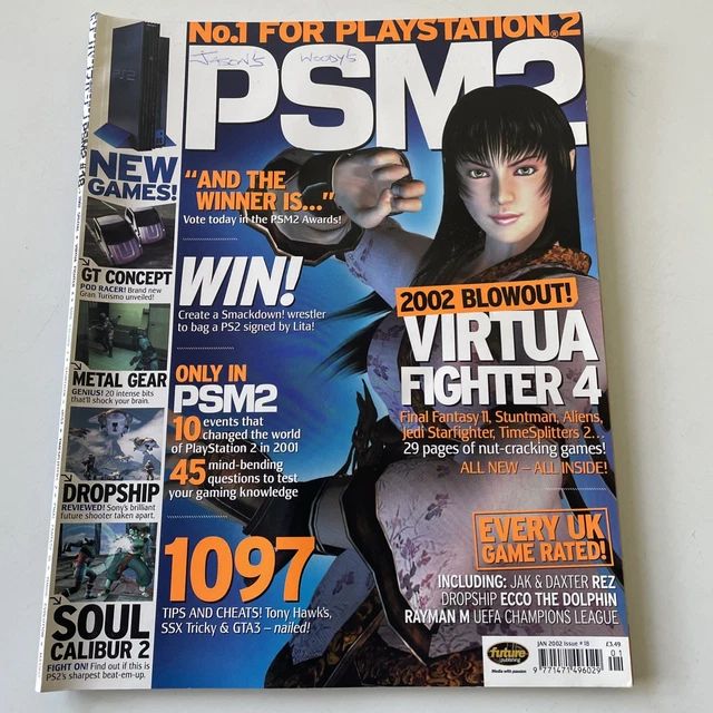 PSM2 MAGAZINE ISSUE 18 January 2002 PlayStation 2 PS2 Writing On Cover ...