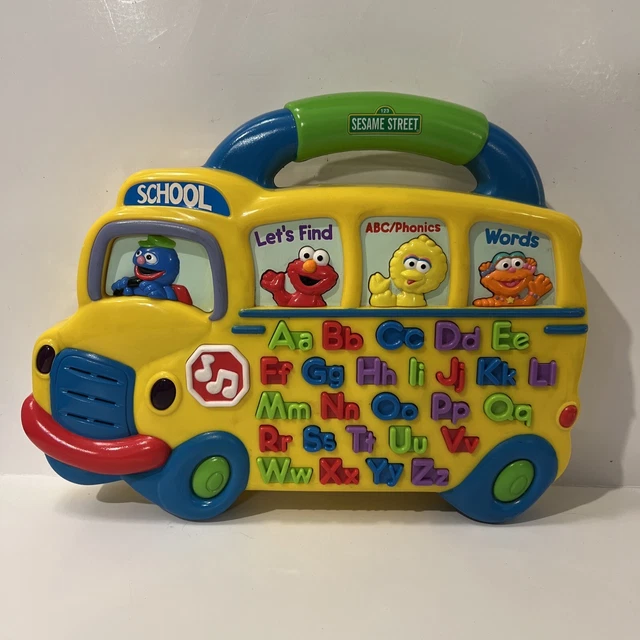 SESAME STREET ELMO Alphabet School Bus ABC Phonics Muppets Mattel 2000 ...