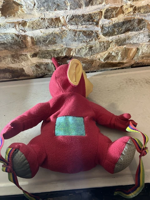 VINTAGE TELETUBBIES PO Red Backpack Rucksack Bag Plush Golden Bear 1996 ...