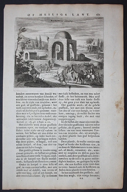 1677 BETHLÉEM RACHEL` Du Tomb Palestine Holy Land Dapper Gravure sur ...