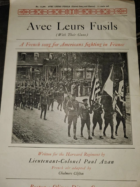 WWI FRENCH SONG Avec Leurs Fusils A French Song for Americans Fighting ...