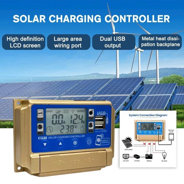 30-60A MPPT SOLAR Charge Controller 12V/24V/36V/48V Bluetooth Built-in BOX A8I8 EUR 20,38 ...