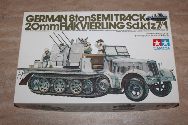 TAMIYA 35050 SD.KFZ.7/1 20mm Flak Vierling German 8ton Semi Track 1:35 ...