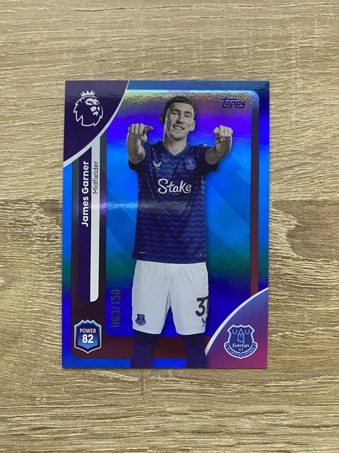 TOPPS PREMIER LEAGUE 2025-26 James Garner Blue Parallel/150 Everton ...