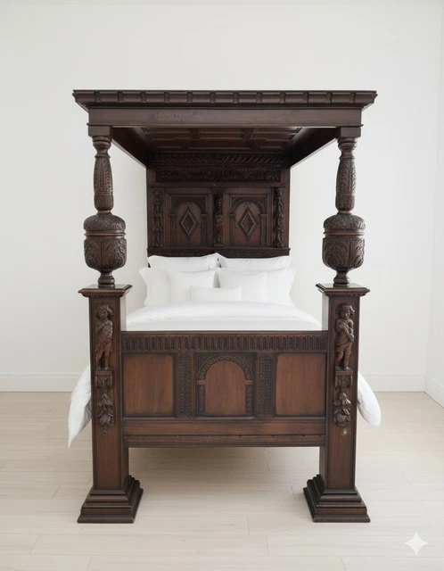 ANTIQUE CANOPY BED Jacobean 17th Century St Veronica £7,950.00 ...
