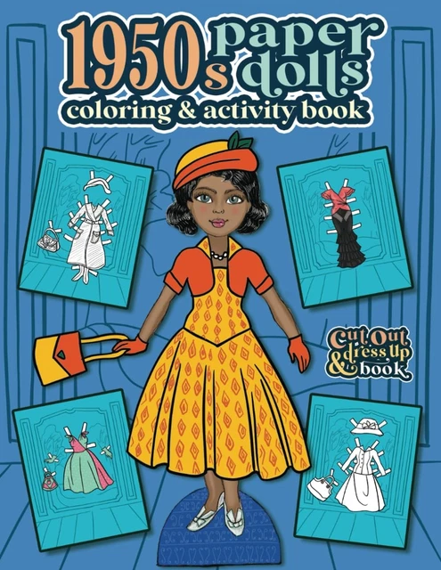 1950S PAPER DOLLS Coloring and Activity Book Retro Style Fashion Cut ...