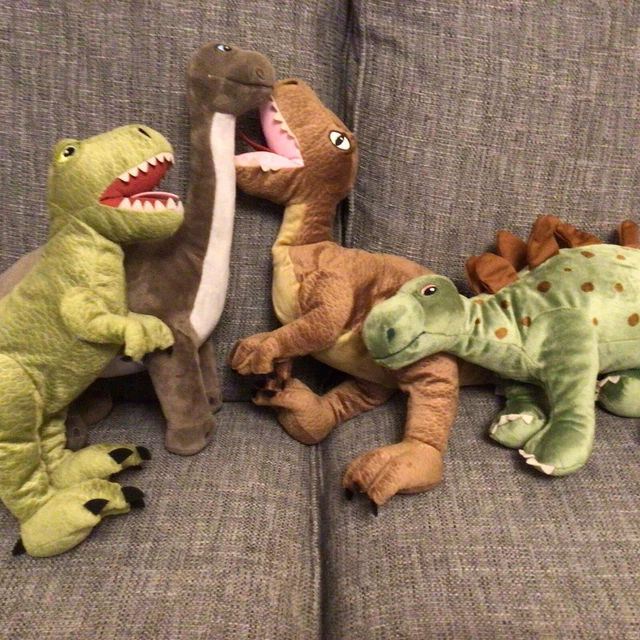 IKEA BUNDLE JATTELIK Dinosaur Brontosaurus T-Rex Triceratops Plush Soft ...