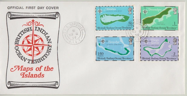 BRITISH INDIAN OCEAN Territory 1975, Maps Of The Islands, 1 Fdc - Bu96 ...