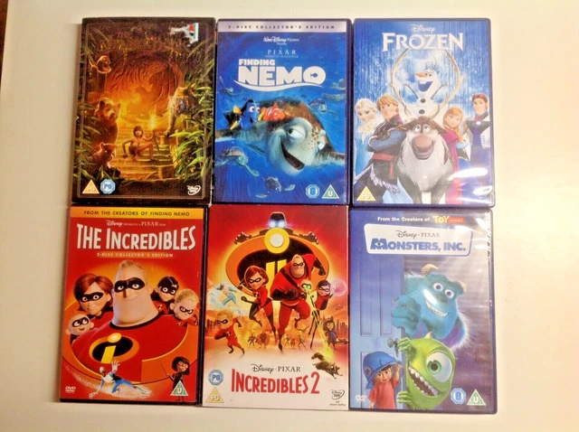 DISNEY PIXAR DVD Bundle x6 - Jungle Book, Nemo, Frozen, Incredibles ...