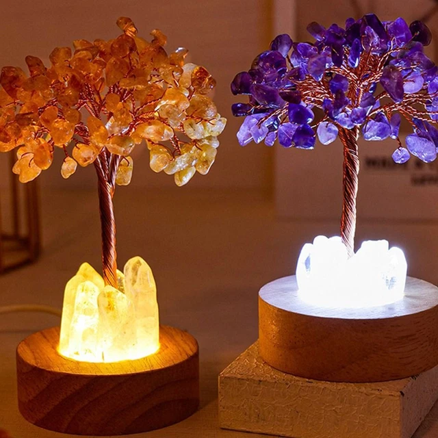CREATIVE GRAVEL DESK Lamp Handmade Crystal Money Tree Lamp Crystal ...