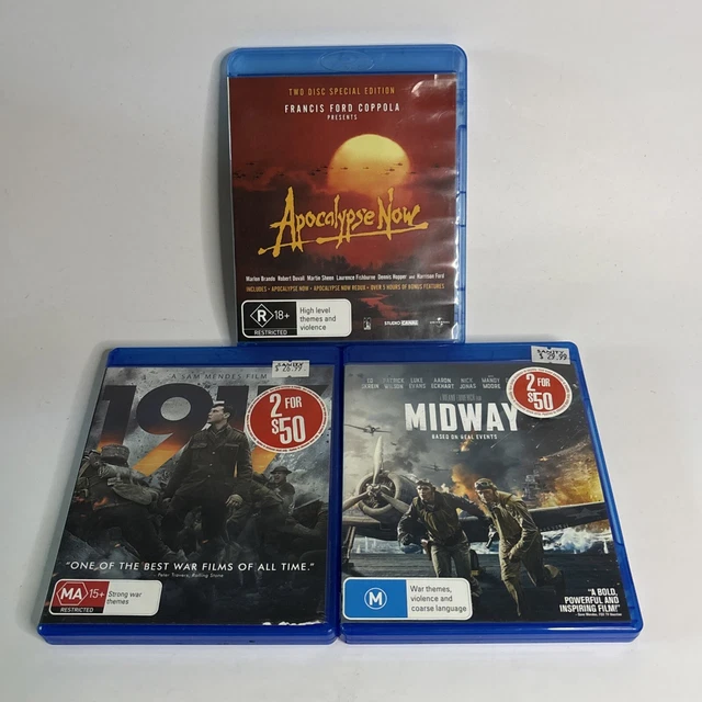APOCALYPSE NOW 2-DISC Special Ed, 1917, Midway, Blu-ray Lot - War Movie ...