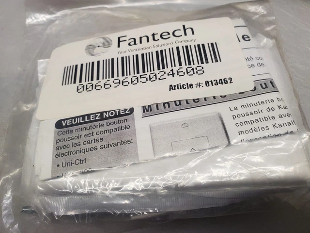 FANTECH # 013462 15 Minute Push-Button Timer fan ONLY for Uni-Ctrl ...