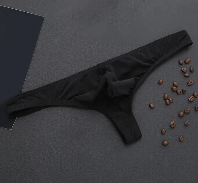 HERREN UNTERWÄSCHE NYLON Tanga Männer Slips String Höschen Sexy Schwarz ...