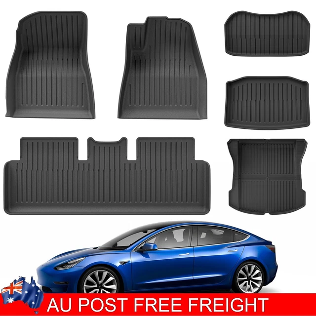 TESLA MODEL 3 Floor Mats Set, 6PCS Model 3 2020-2023 Waterproof TPE Mat ...