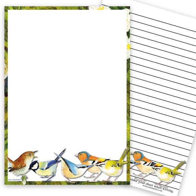 BRITISH GARDEN BIRDS Letter Writing Paper A5 Jotter Scribble Pad Eric ...