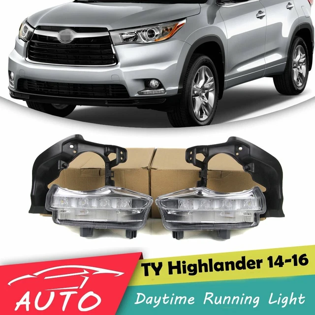 POUR TOYOTA HIGHLANDER 2014 2015 2016 LED DRL Lumière Diurne Feux Jour Fog Lampe EUR 118,79 ...