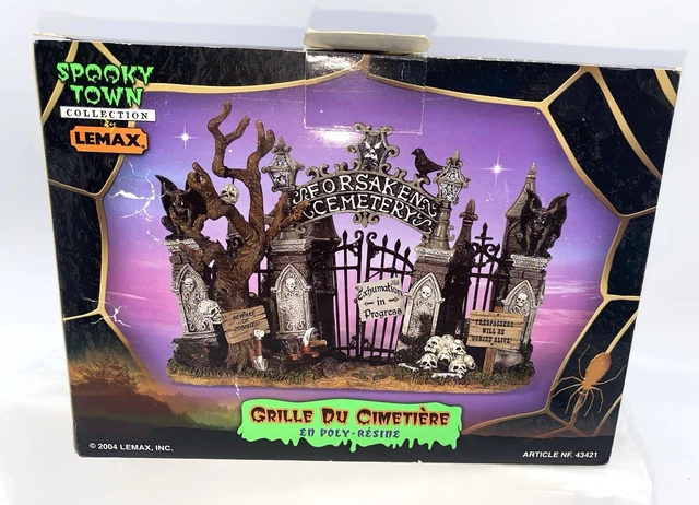 LEMAX SPOOKY TOWN Halloween Collection Forsaken Cemetary Gate ~ Vintage ...