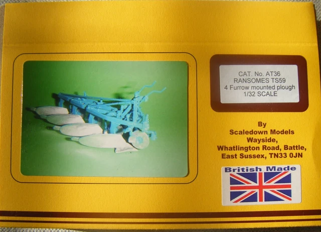 RANSOMES TS59 4 furrow Ltd Ed Metal Model tractor SCALEdown plough KIT ...
