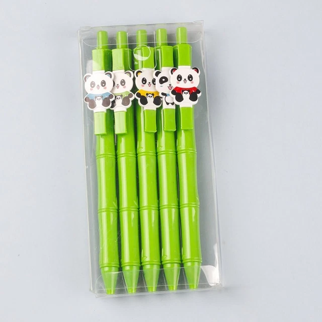 10PCS BLACK INK Ballpoint Pens 0.5mm Panda Pens Unique Bamboo Gel Pens ...