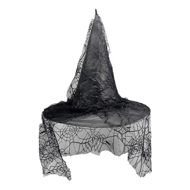 VEIL TULLE COBWEB Witch Hats Halloween Costume Accessory for Halloween ...