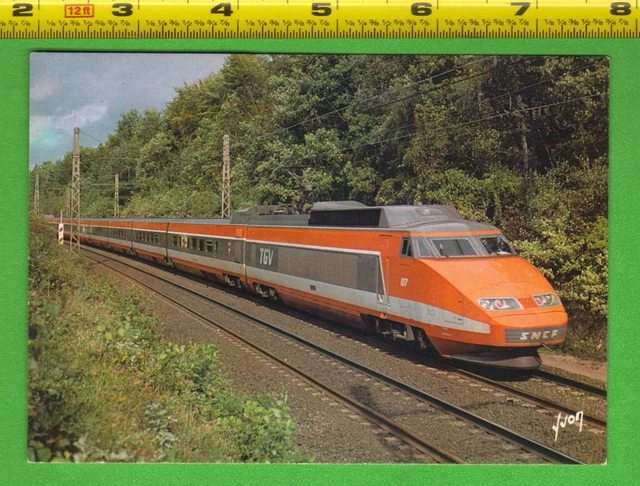 VINTAGE LOCOMOTIVE TRAIN Postcard French TGV High-Speed Train, 1981 ...