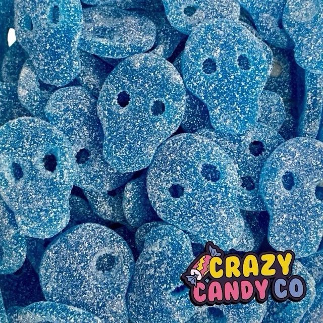 SOUR BLUE RASPBERRY Skulls 250g | Vegan Halal £5.50 - PicClick UK