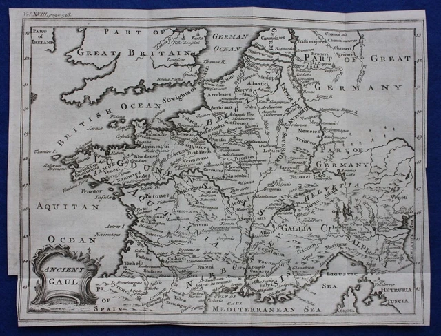 CARTE ANCIENNE ORIGINALE ANCIENNE GAULE, FRANCE, Cellarius, 1747 EUR 38 ...